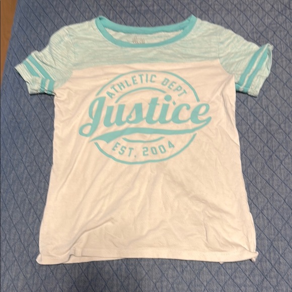 Justice | Shirts & Tops | Justice Athletic Best Blue And White Tee ...